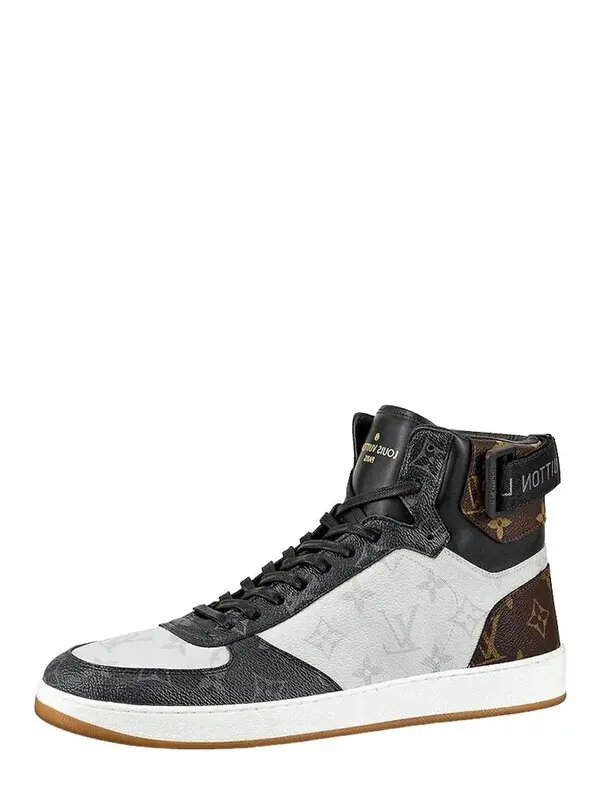LOUIS VUITTON Rivoli Sneaker Boots 'patched White Monogram - White/brown/grey