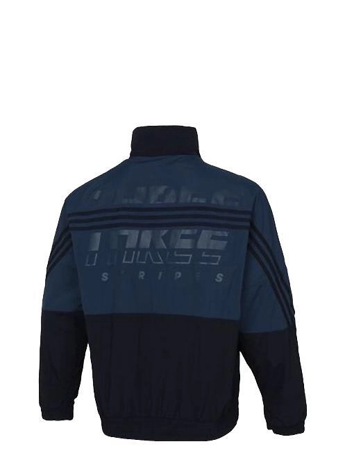 Adidas Sporty Stripes Stand Collar Zip-up Jacket - Blue