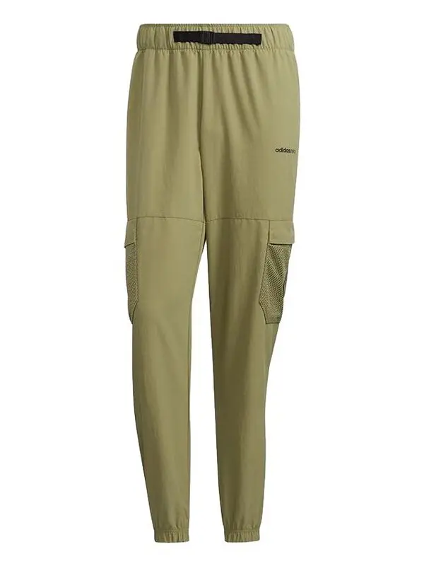 Adidas Neo Sw Wvn Crg Casual Breathable Pocket Sports Pants/trousers/joggers Olive Green - Default Color