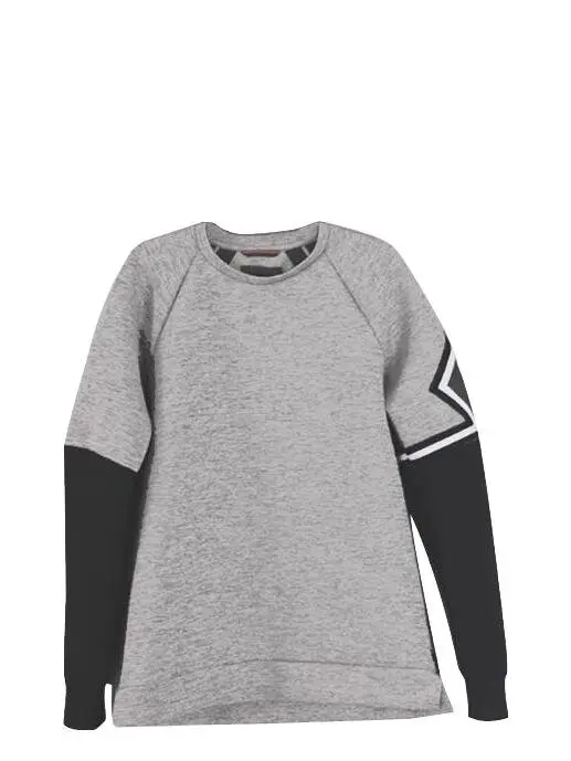 JORDAN O Neck Long Sleeve Sweatshirt - Gray/black