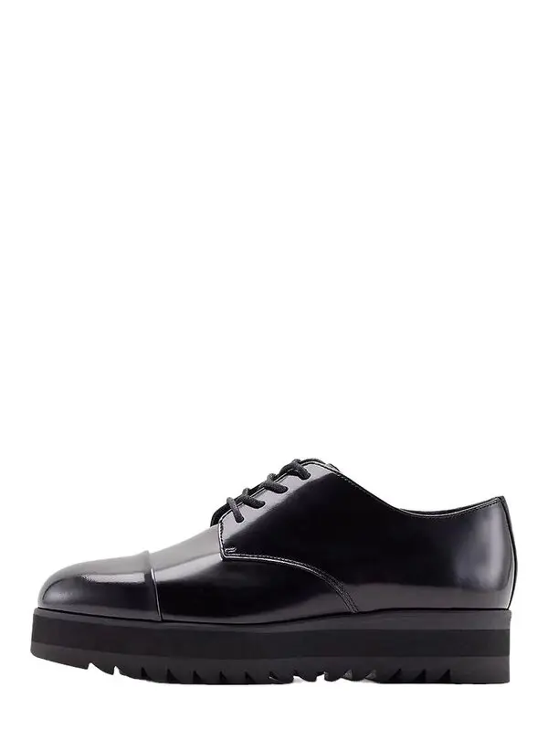 Onitsuka Tiger Derby Patent Leather Platform Shoes - Black