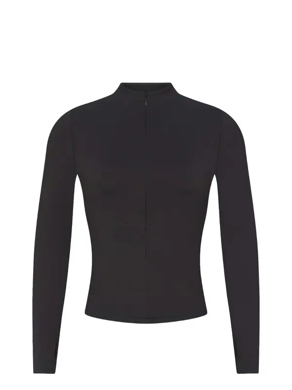 Nike X Skims Matte Zip Front Top - Obsidian