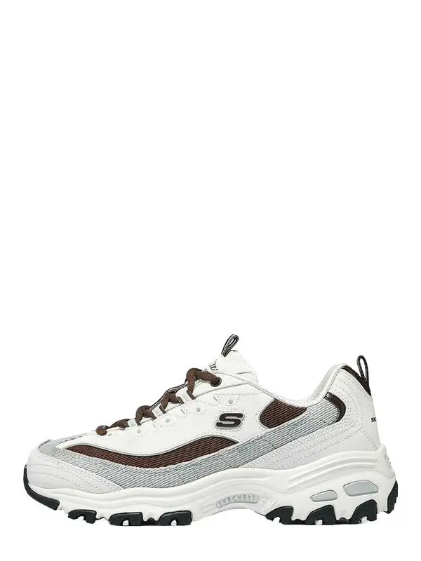 Sketchers D'lites 1.0 Athletic Lace-up Sneakers - White/grey/brown