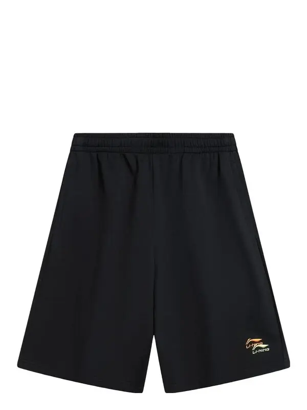 LI-NING Double Embroidered Logo Shorts - Black