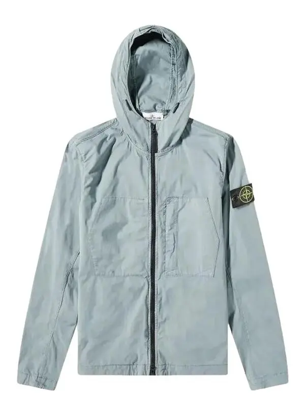 Stone Island Supima Cotton Twill Stretch Hooded Jacket - Sky Blue