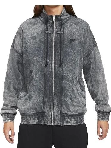 Nike Stand Collar Knit Washed Jacket - Black