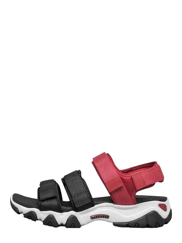 Sketchers D'lites 2.0 Adjustable Strap Sandals - Black/red/white