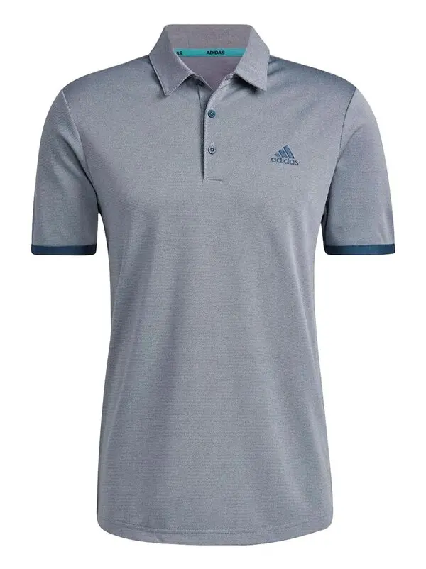 Adidas Solid Color Breathable Golf Sports Short Sleeve Polo Shirt White Navy Blue - Multi-color