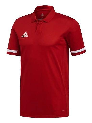 Adidas Logo Pattern Loose Short Sleeve Polo Shirt - Red