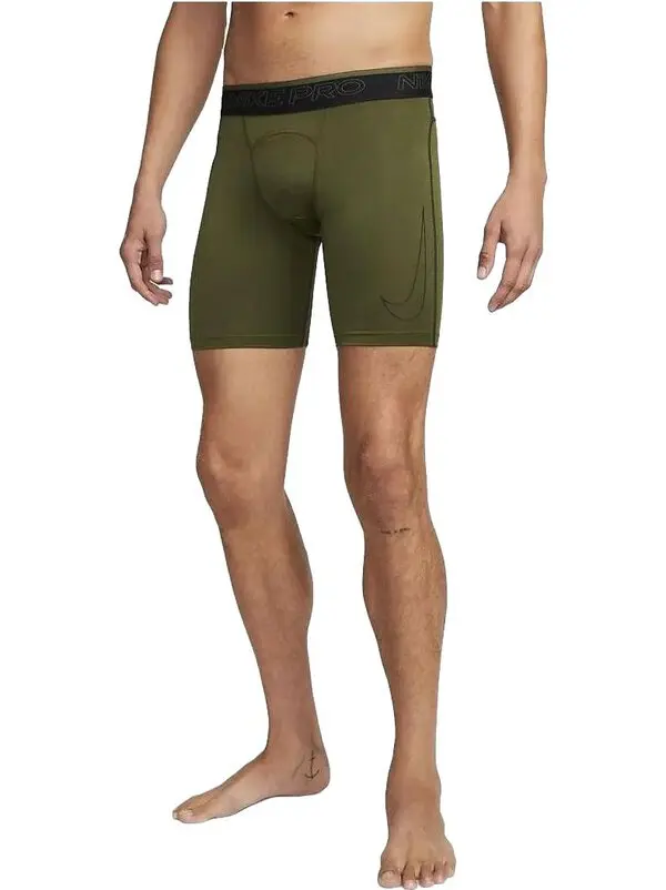 Nike Pro Dri-fit Stretch Training Long Shorts - Olive Green