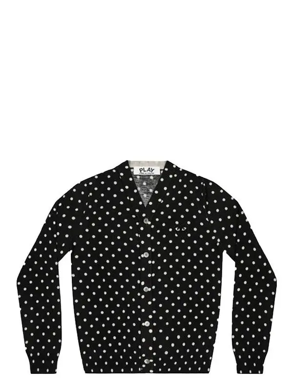 Play Comme Des Garcon Polka Dot Cardigan - Black