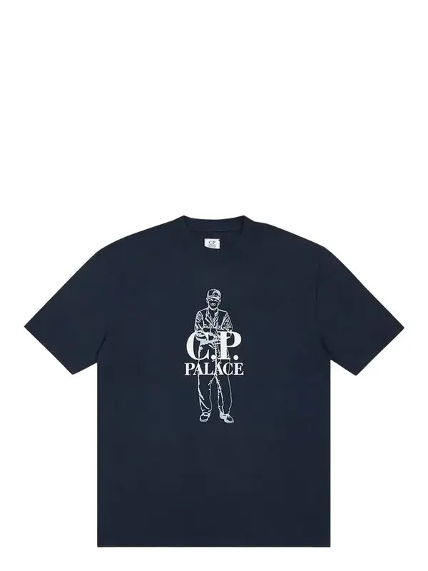 PALACE Fw22 X Cp Company Logo T-shirt - Navy