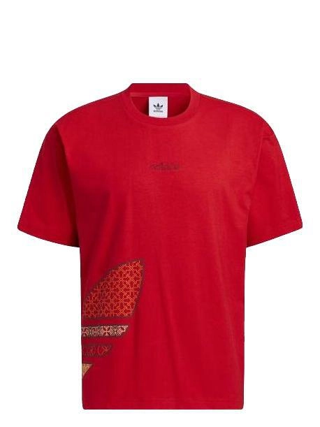 Adidas Originals Cny Limited Logo Printing Round Neck Short Sleeve Red T-shirt - Default Color