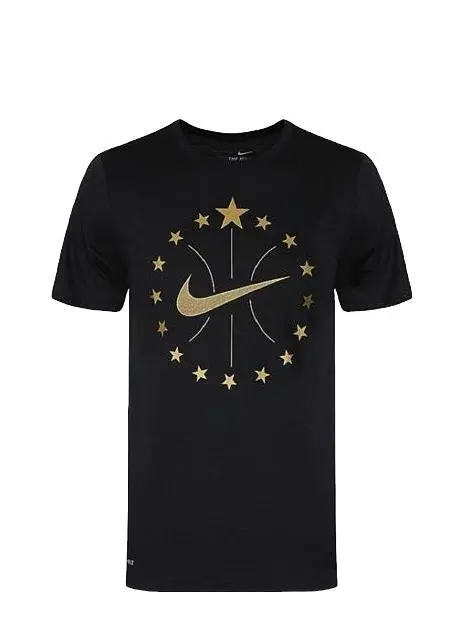 Nike Bronzing Logo Sports Quick Dry Short Sleeve - Black