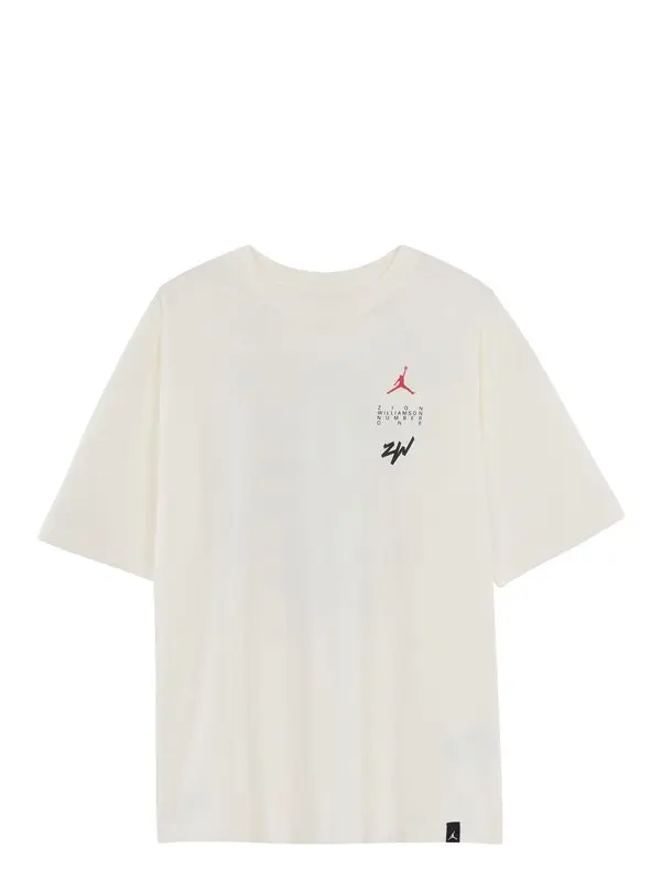 JORDAN Alphabet Logo Printing Pullover Short Sleeve White T-shirt - Default Color