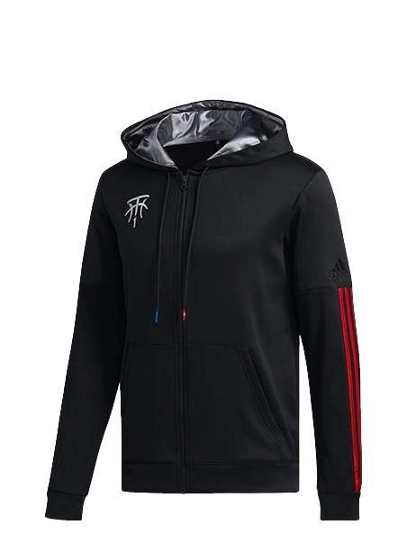Adidas Hooded Zipper Sports Jacket - Black
