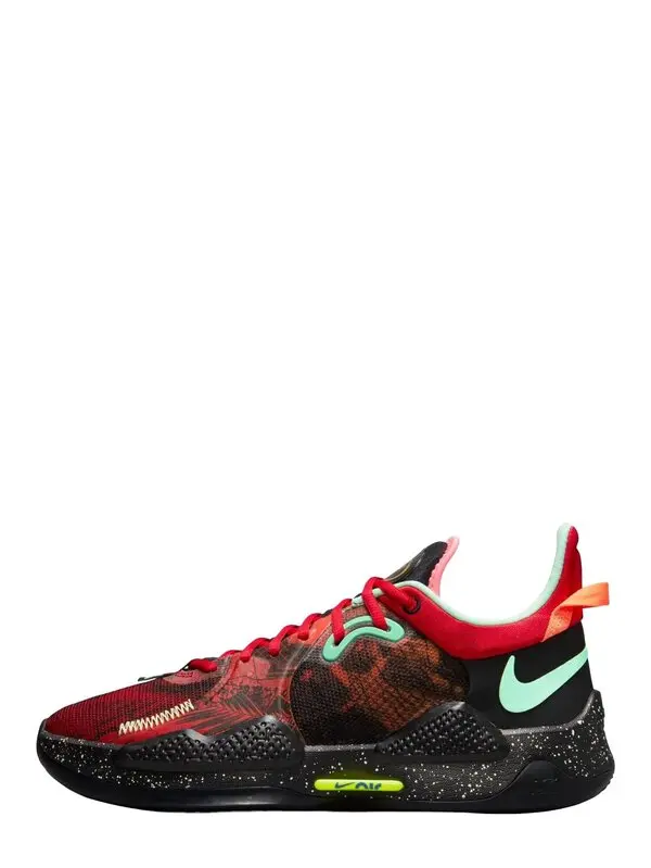 Nike Pg 5 'mismatched Multi' Low Top Sneakers - Black/yellow/red