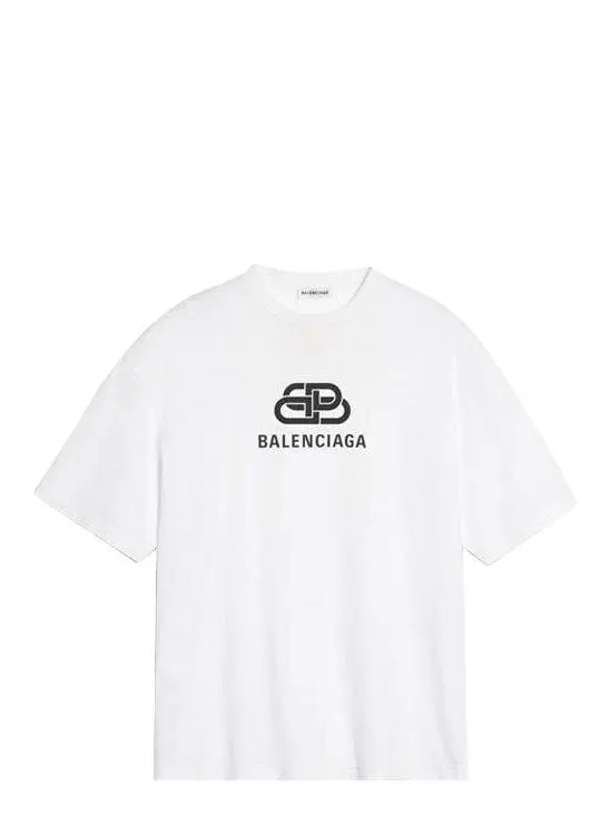 Balenciaga Logo Print Short Sleeve T-shirt - White