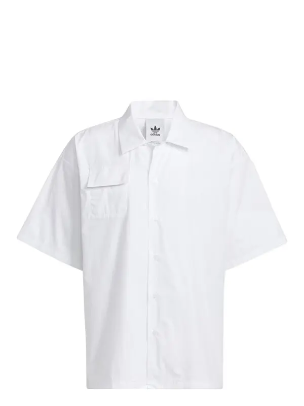 Adidas Originals Speed Ss Shirt Smiling Face Pattern Embroidered Solid Color Short Sleeve Couple Style White - Multi-color