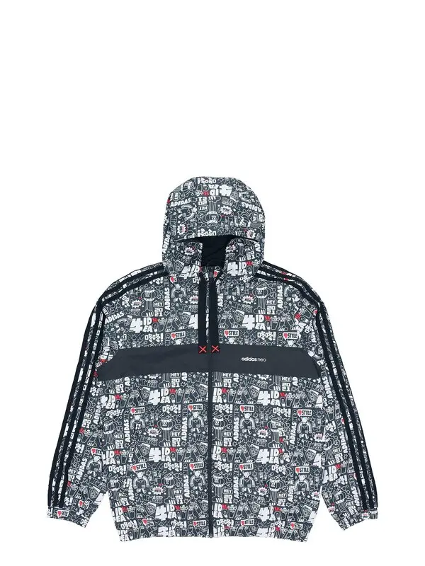 Adidas Neo Graffiti Graphic Print Track Jacket - Black