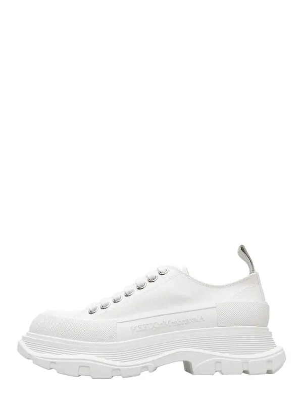 Alexander McQueen Tread Slick Low Lace Up Sneakers - White/white