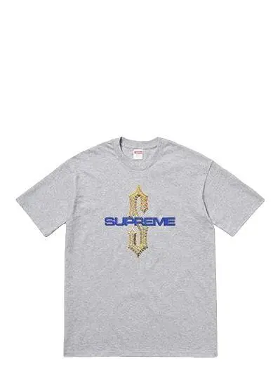 Supreme Ss18 Diamonds Tee Heather Diamond Printing Short Sleeve Gray - Grey