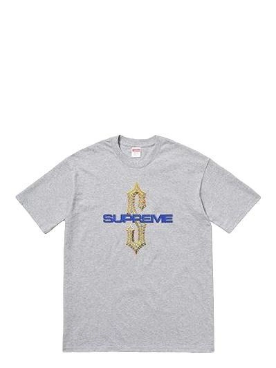 Supreme Ss18 Diamonds Tee Heather Diamond Printing Short Sleeve Gray - Grey