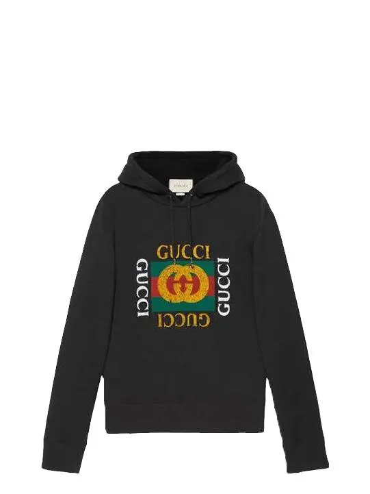 Gucci Vintage Crew Popover Hoody - Black