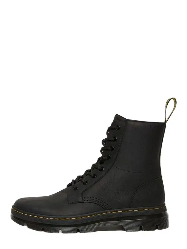 Dr. Martens Combs Leather Casual Combat Boots - Black