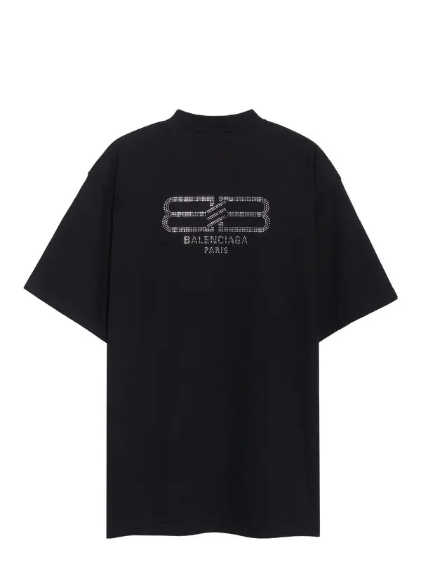 Balenciaga Bb Paris Strass T-shirt - Black
