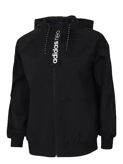 Adidas Neo Hooded Sports Jacket - Black
