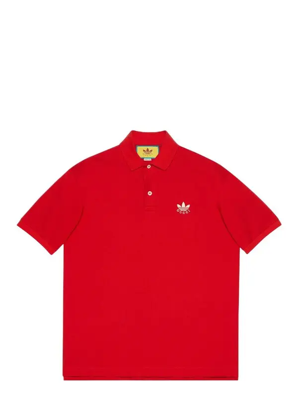 Gucci X Adidas Cotton Piquet Polo - Red