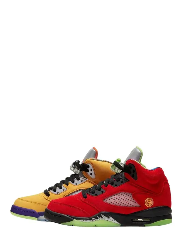 JORDAN Air 5 Retro Se "what The" High Top Sneakers - Varsity Maize/court Purple/ghost Green
