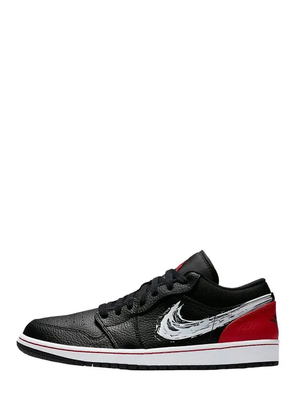 JORDAN 1 Low 'brushstroke Swoosh - Black