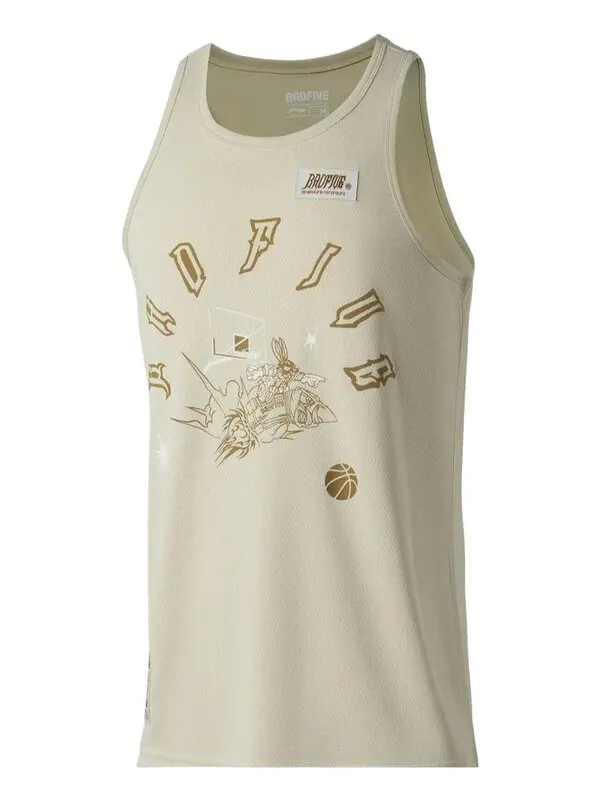 LI-NING Badfive Graphic Basketball Jersey - Light Brown/beige