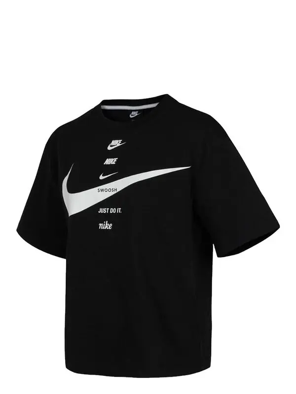 Nike Logo Printed Loose Fit T-shirt - Black