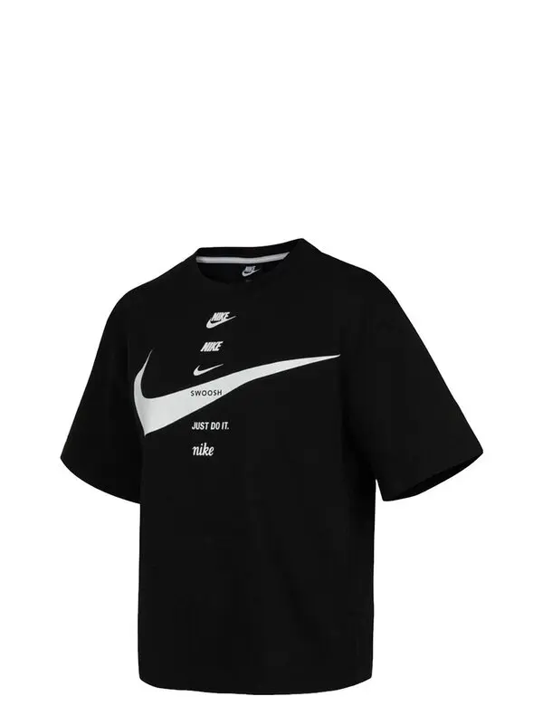 Nike Logo Printed Loose Fit T-shirt - Black