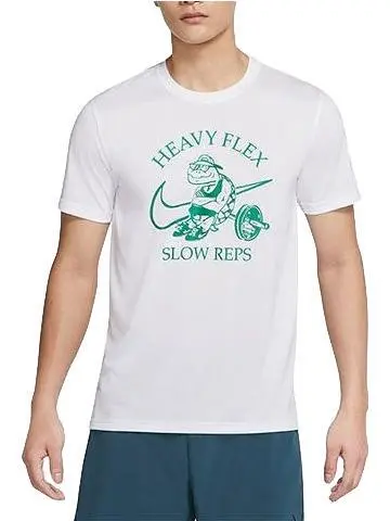 Nike Dri-fit Cartoon Printing Training Round Neck Short Sleeve White - Multi-color
