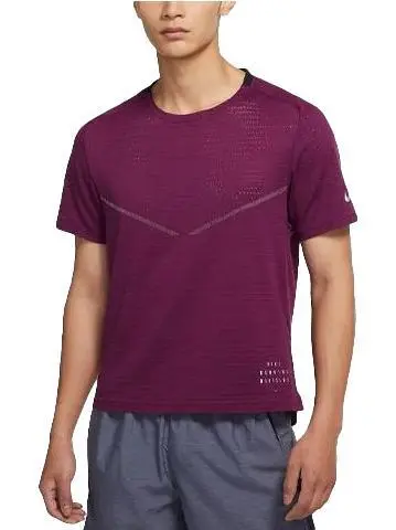 Nike Casual Breathable Running Training Short Sleeve T-shirt - Wine Red