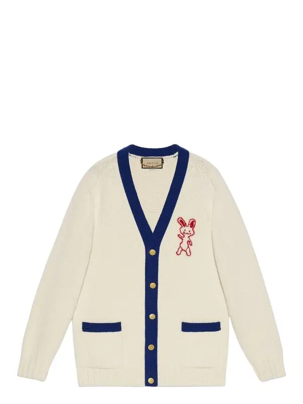 Gucci Lunar New Year Wool Cardigan - Ivory/blue