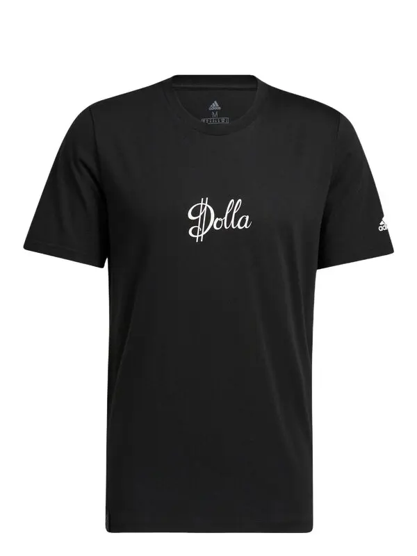 Adidas Alphabet Printing Sports Round Neck Short Sleeve Black T-shirt - Multi-color