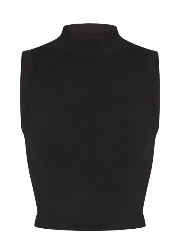 Nike X Skims Vintage Seamless Mock-neck Long-line Bra - Obsidian