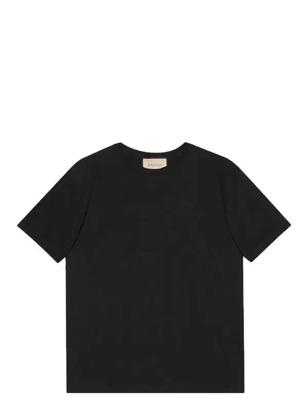 Gucci Cotton Jersey T-shirt With Double G - Black