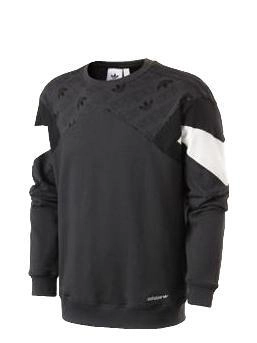 Adidas Originals Patchwork Print Round Neck Pullover - Gray