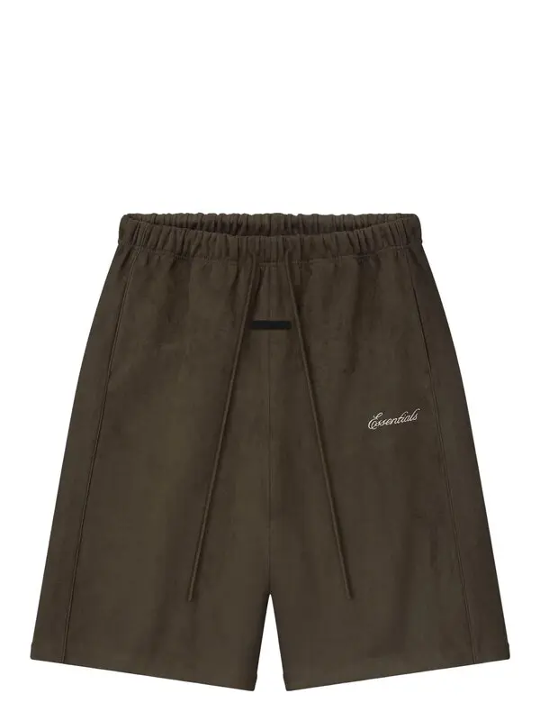 Fear Of God Suede Fleece Relaxed Sweatshort With Piping - Brown