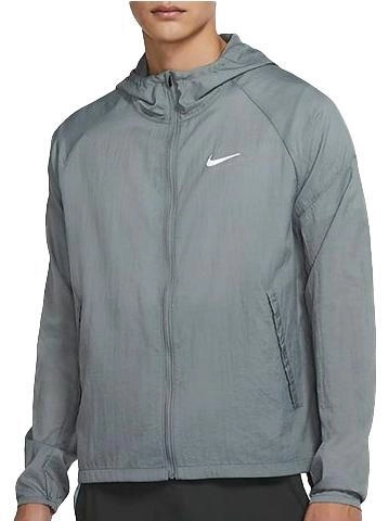 Nike Essential Logo Printing Reflective Woven Hooded Jacket - Gray