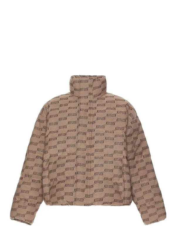 Balenciaga Bb Monogram Puffer Jacket - Beige/brown