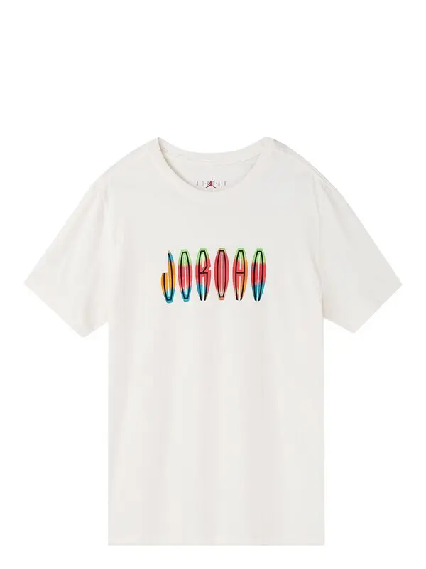 JORDAN Solid Color Round Neck Pullover Brand Short Sleeve T-shirt White - Default Colorway