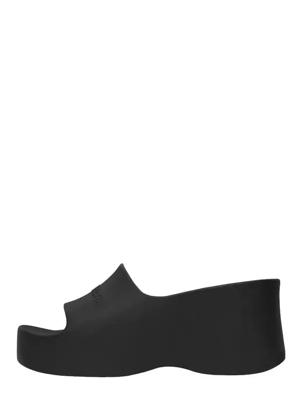 Balenciaga Rubber Wedge Sandals - Black