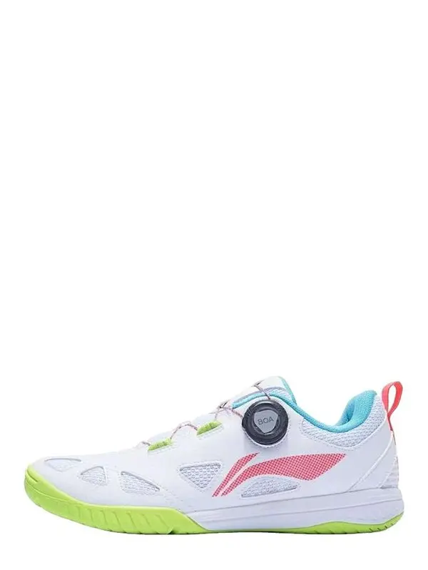 LI-NING Mage Pro Table Tennis Shoes - White/pink/green